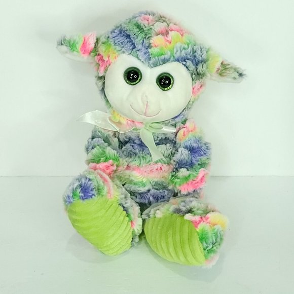 Midwood Brands | Toys | Lamb Sheep Plush Rainbow Color Sparkle Green ...